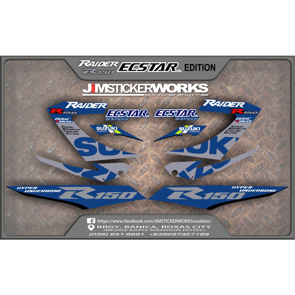 SUZUKI RAIDER R150 STOCK DECALS (ECSTAR EDITION) | Shopee Philippines