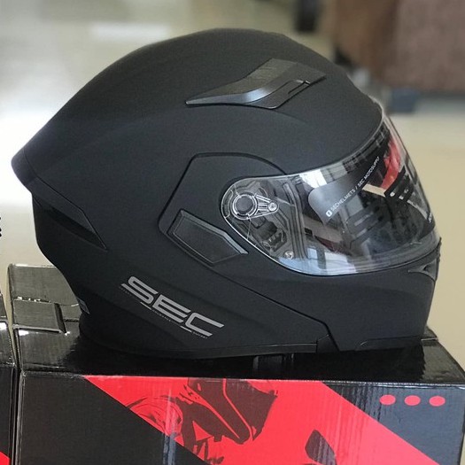 SEC WINDSTORM V2 | SEC RISE | Modular Dual-Visor Matt/Glossy Black ...