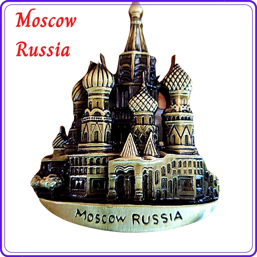 The Cathedral of Vasily the Blessed, Moscow Russia Metal Ref Magnet ...