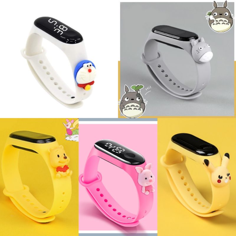 Doraemon LED Watch Digital Wrist Watch for Kids Character Pooh Piglet ...