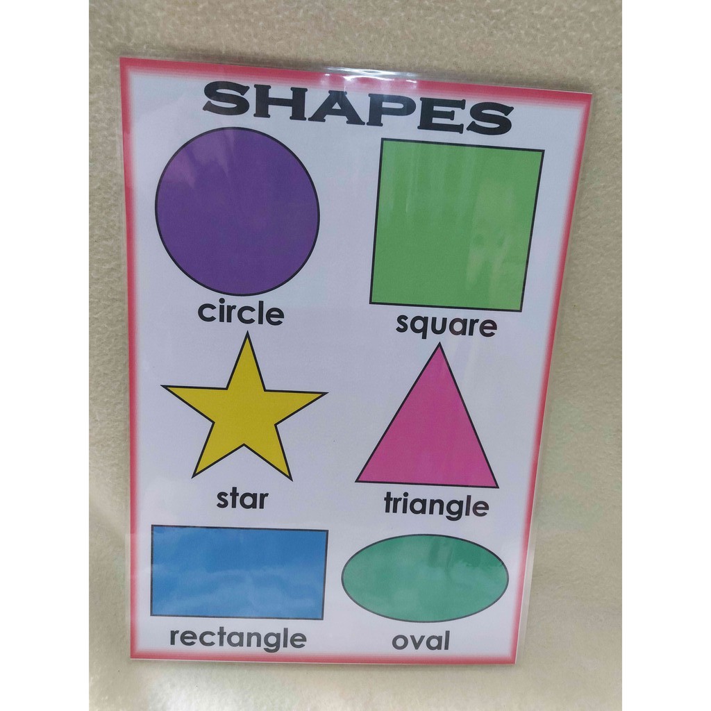 Laminated Shapes Chart A4 Size NOW THICKER with 250 microns laminating ...