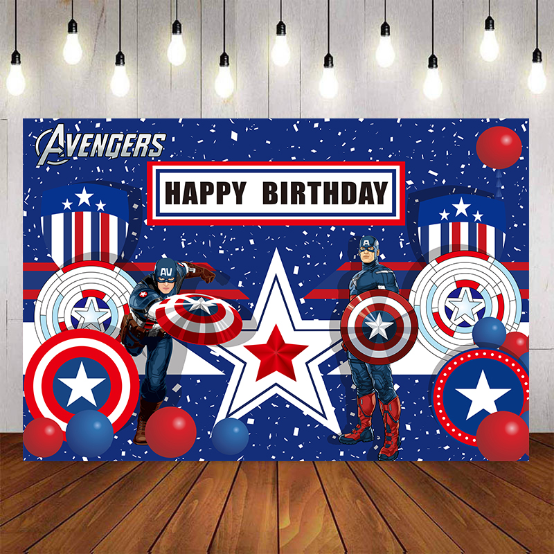 Captain America Backdrop For Photography Baby Shower Kids Superhero ...