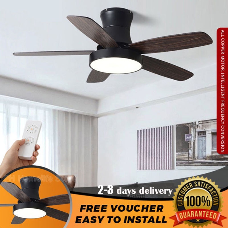 Nordic Modern Industrial Ceiling Fan with Light Remote Control - Best ...