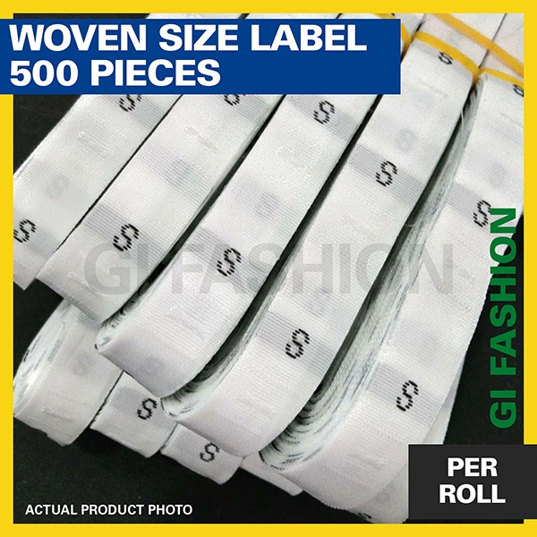 Size Label white or black etiketa woven for clothing (500pcs per roll ...