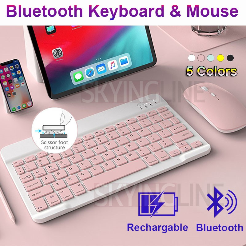 7 /10 inch Wireless Bluetooth Keyboard / Mouse for Laptop | Shopee ...