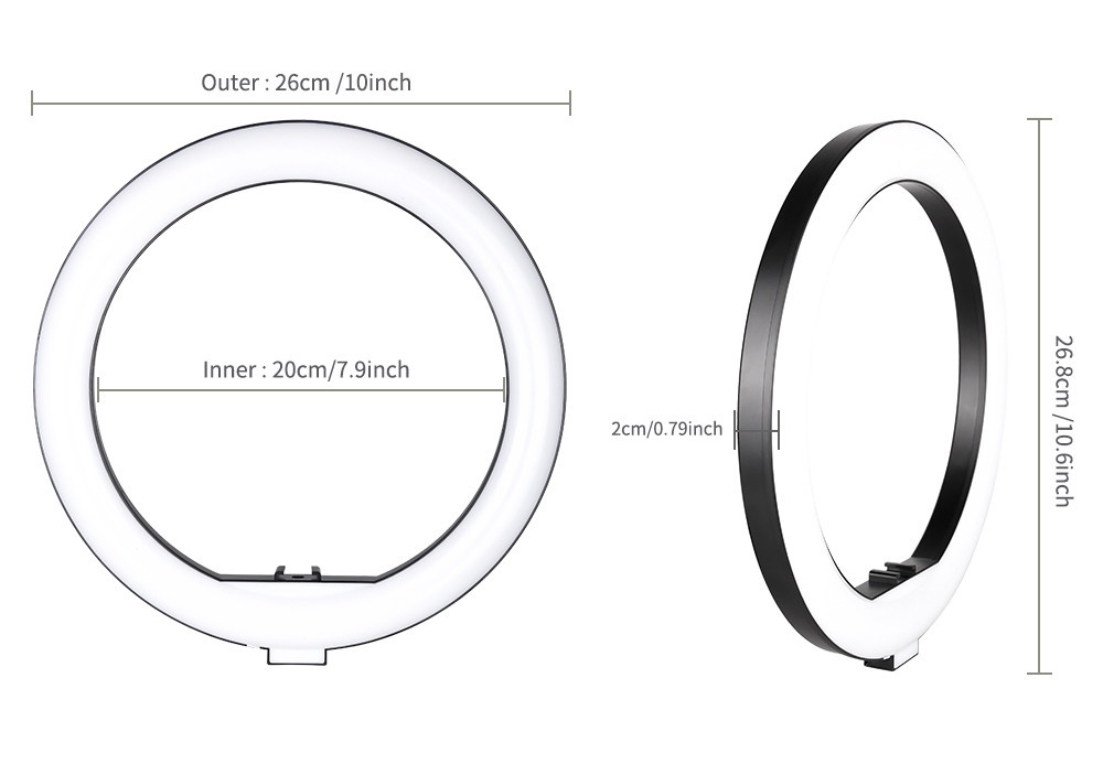 Popcorn 26CM Selfie LED Ring Light with Stand and Phone Holder Photo ...