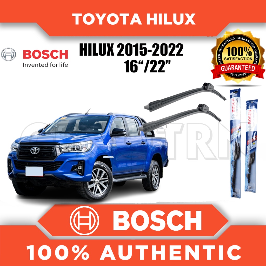 Bosch Clear Advantage Wiper Blade Set For Toyota Hilux 2015-2022 (22"/16") | Shopee Philippines