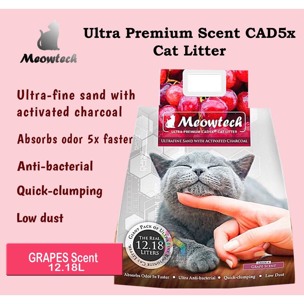 MEOWTECH Ultra Premium CAD5x 12.18L Cat Litter (GRAPES Scent) | Shopee ...