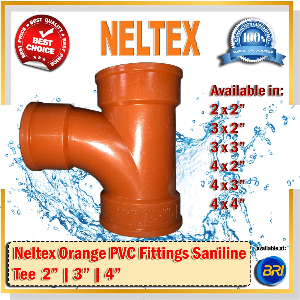 Neltex Orange PVC Fittings Tee 3 x 2 | Shopee Philippines