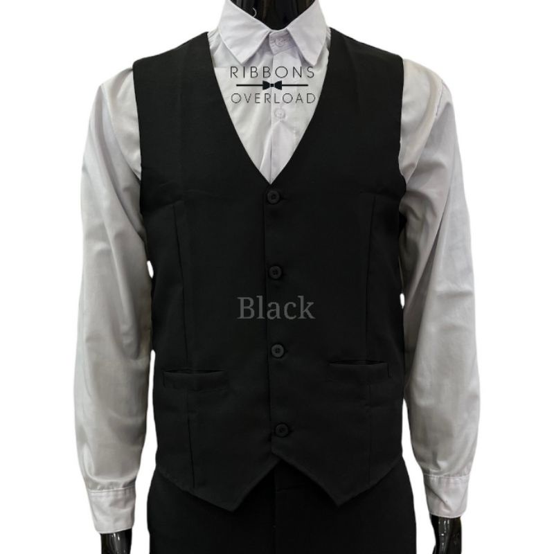 Black Vest Adult (Men) Slim fit | Shopee Philippines