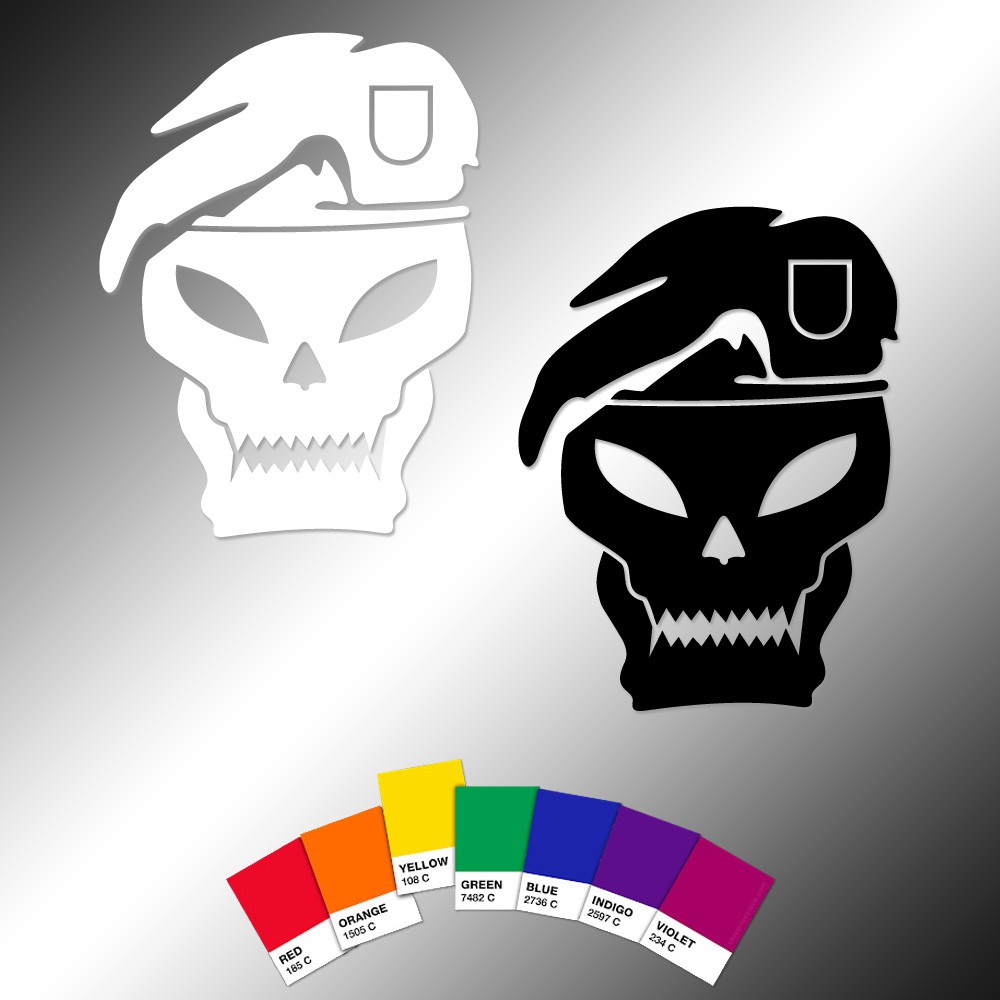 Sticker | (1) Call of Duty Skull | Weather Proof Die cut Decal | Beret ...