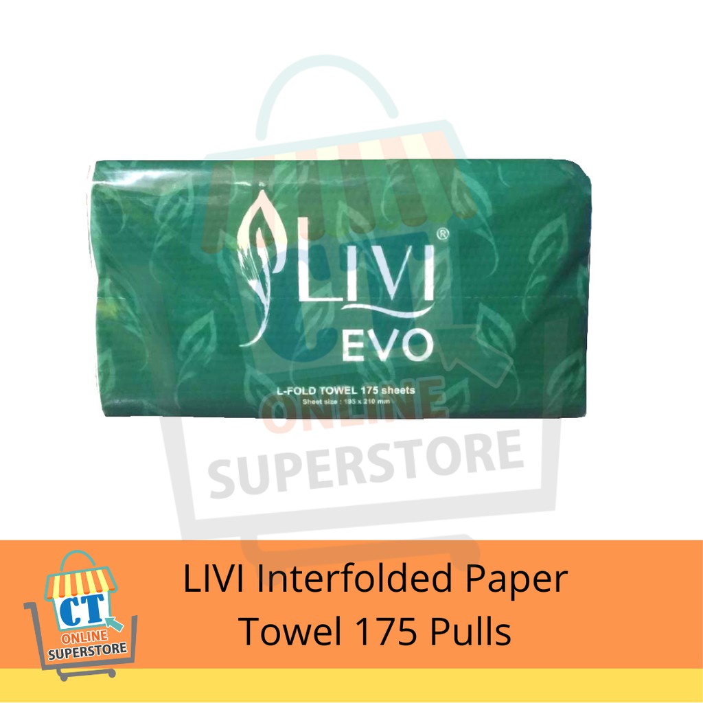 LIVI EVO L-FOLD Interfolded Paper Towel Paper Towel Tissue 175 SHEETS ...