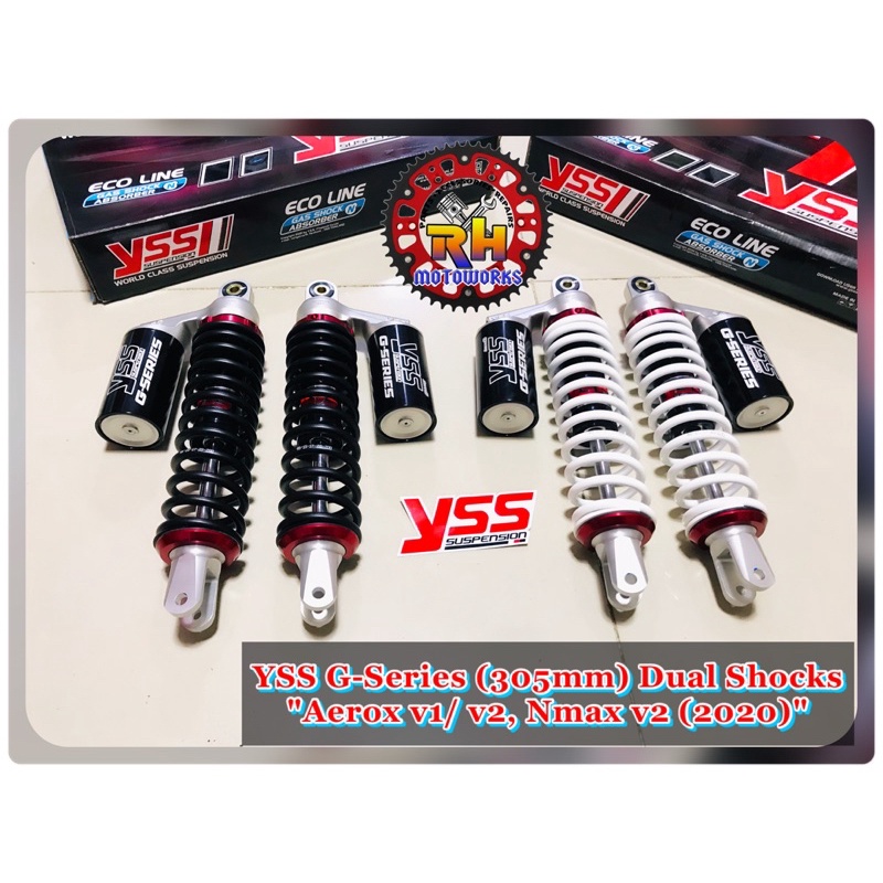 YSS G-Series for Aerox v1/v2 and Nmax v1/v2 (305mm) Rear Dual Shocks ...