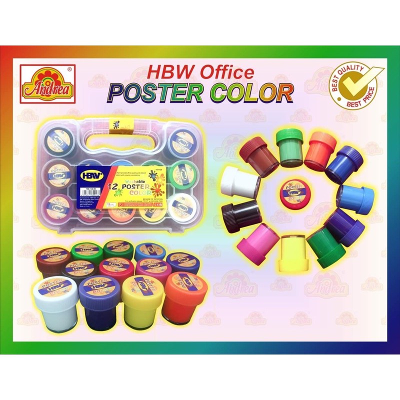 HBW Poster Color paint 12 s ANDREA Shopee Philippines