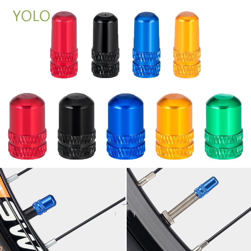 YOLO 4pcs Tyre Air Caps Road Bicycle Schrader Valve Valve Cap Valves ...