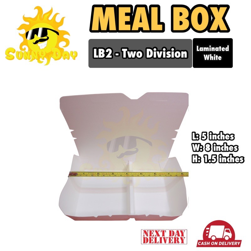 50 pcs. | LB2 - Two Division | Lunch Box | Meal Box | Shopee Philippines