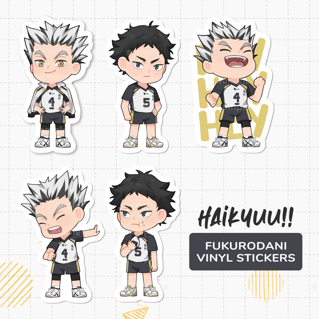 Haikyuu!! Haikyu Bokuto Akaashi Fukurodani Jersey Matte Vinyl Stickers ...