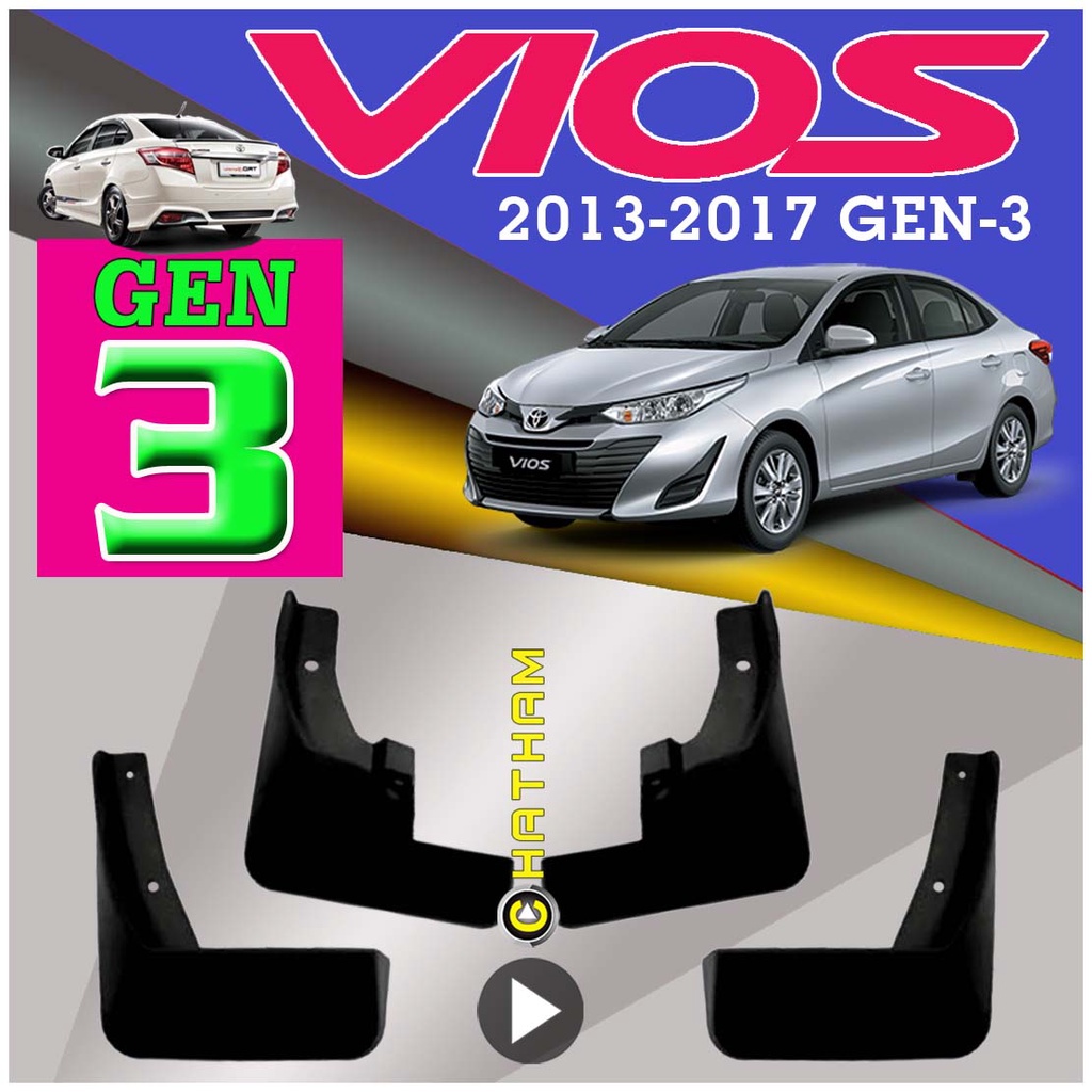 Mudguard for Toyota Vios 2013 up to 2017 ( 2014 2015 2016 Gen-3 ...