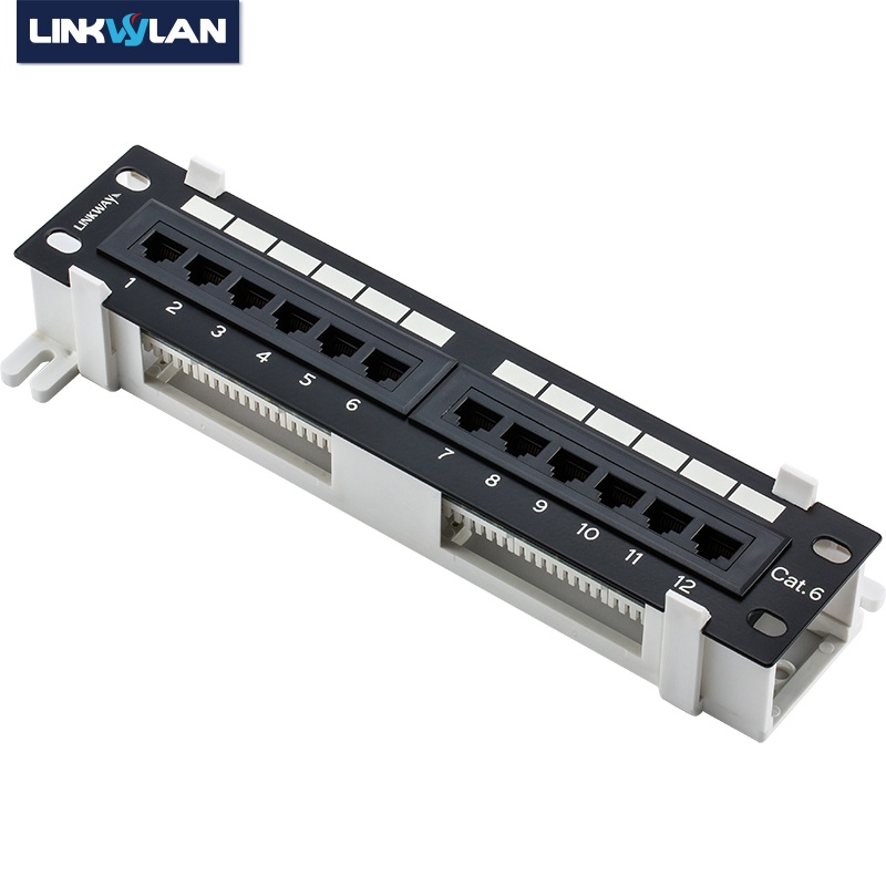 Linkwylan 10" 12-PORT CAT6 MODULAR PATCH PANEL 12 PORTS 10 INCH RACK ...