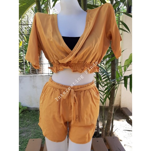Plain Crop top and short (set) | Shopee Philippines