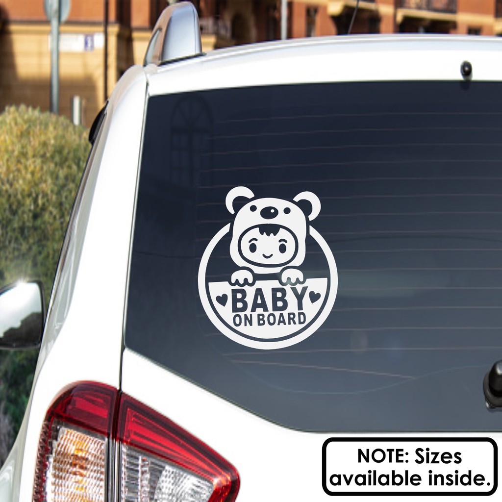 Baby On Board Car Sticker Boy Printed Gift for Dad Car Decals Set D ...