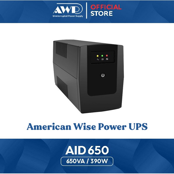 AWP Aide 390W-650VA UPS with AVR Uninterruptible Power Supply (4 ...