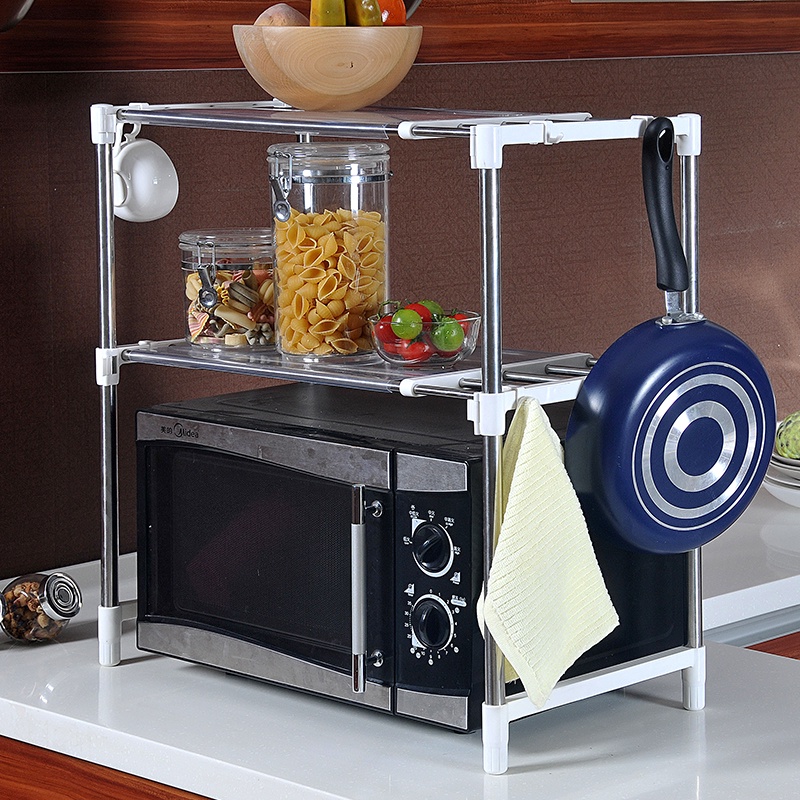 Multifunctional 2 Tier Microwave Ovens Countertop Stainless Steel