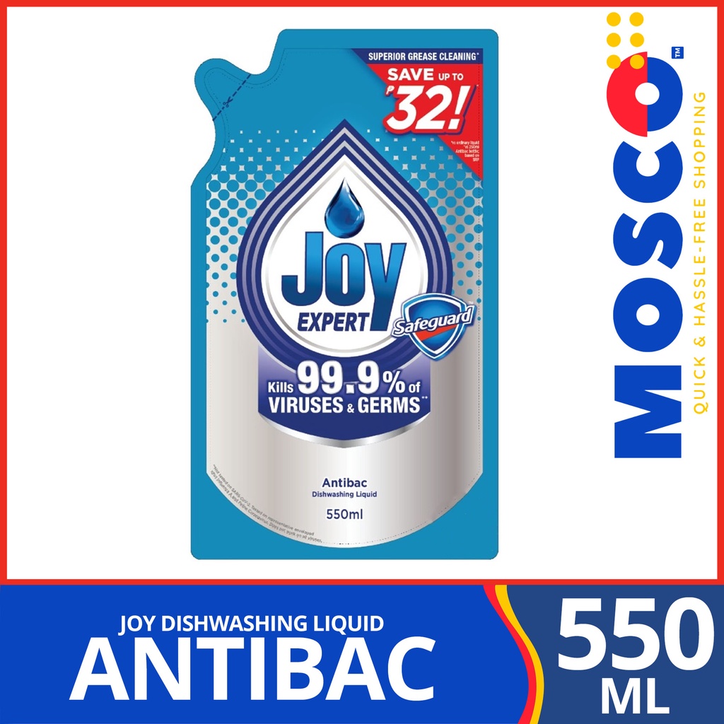 JOY Expert Safeguard Antibac Dishwashing Liquid Refill 550mL | Shopee ...