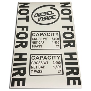 Hyundai H100 Van Car Sticker set Capacity Diesel and Not For Hire ...