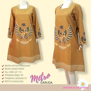 Batik METRO Tunic Dress MOTIF GARUDA / Uniform August Uniform ASN PNS ...
