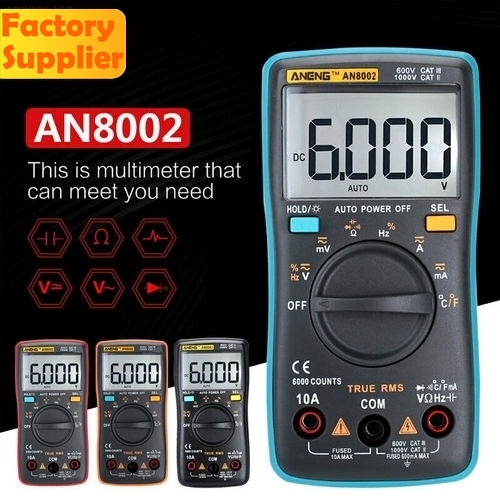 AN8002 Digital Multimeter 6000 Counts AC/DC Frequency Ammeter ...