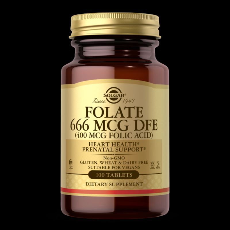 Solgar Folate 666mcg DFE (400mcg Folic Acid) 100 tablets | Shopee ...