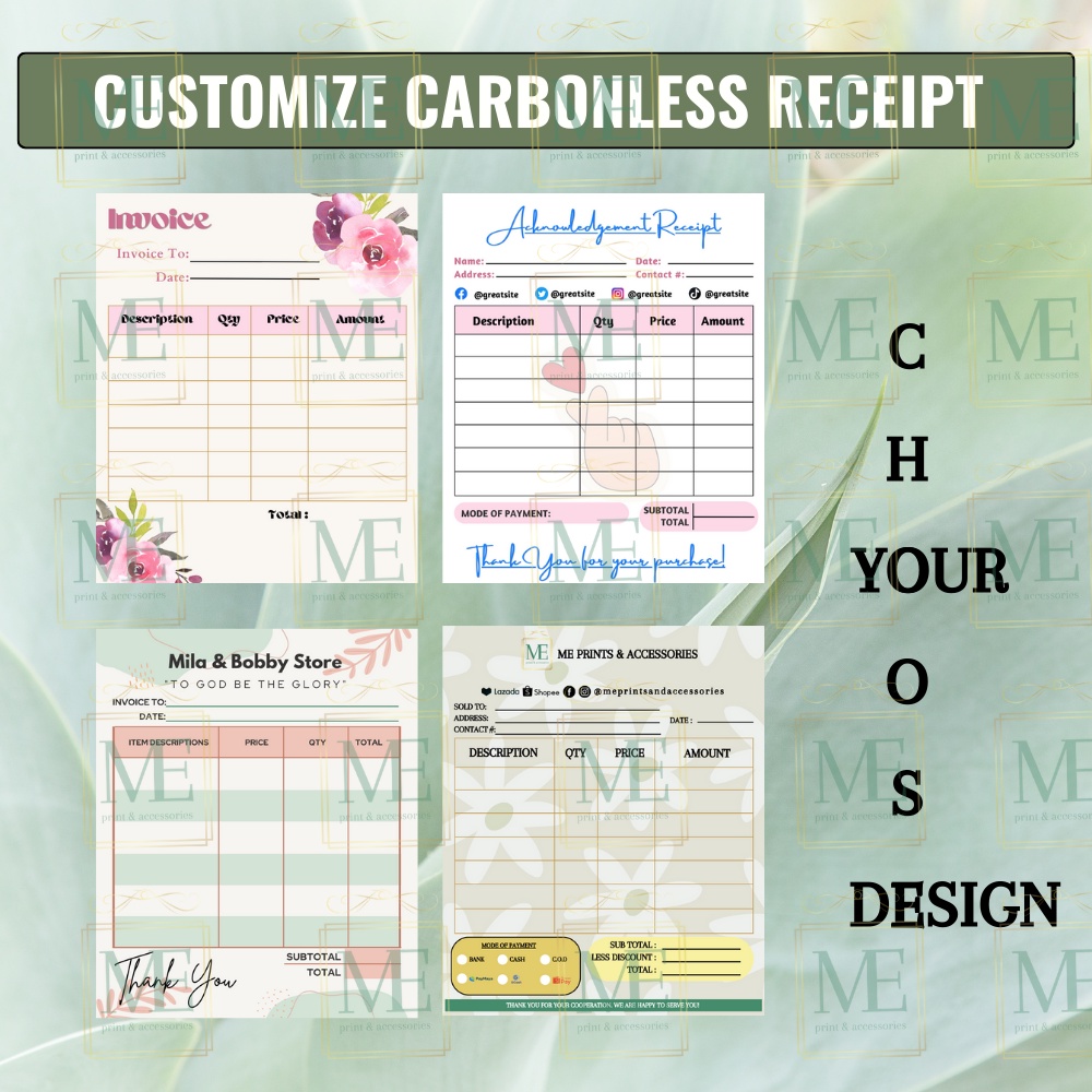 Customized Business Receipt Paper and Personalized Receipt | Resibo for ...