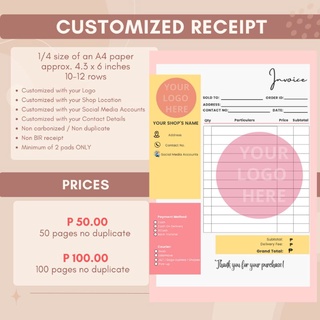 customized receipt - Best Prices and Online Promos - Mar 2023 | Shopee ...