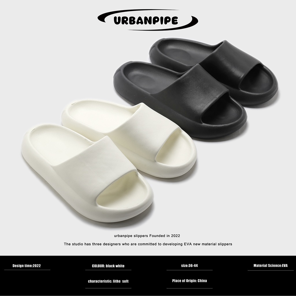URBANPIPE Flat Slippers For Women Plain Light Soft Non-Slip Unisex ...