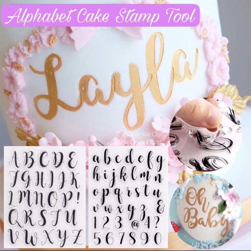 Alphabet Letter Cake Stamp Tool Calligraphy Handwriting Embosser Stamp ...