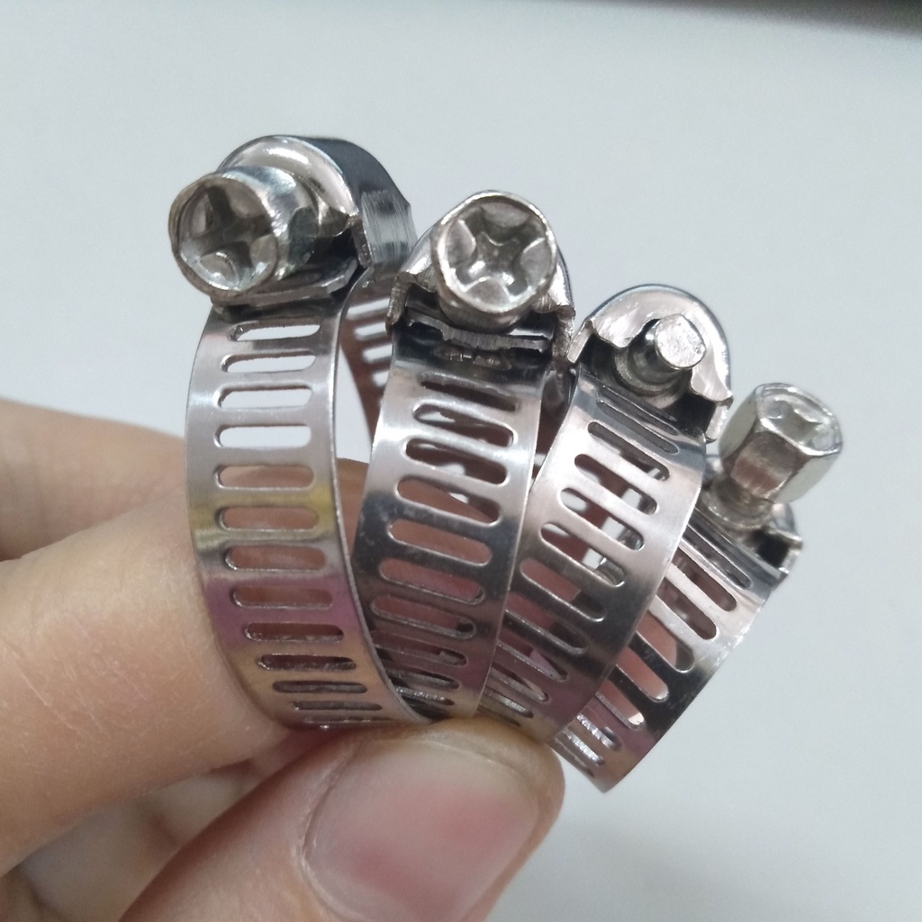 100pcs Hose Clamp Stainless Steel Clamp Tri Clamp Adjustable Fuel Line ...