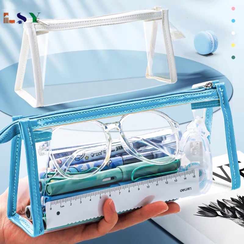 1 Pcs Ins Minimalist Transparent Pencil Case Style Clear Pencil Box ...
