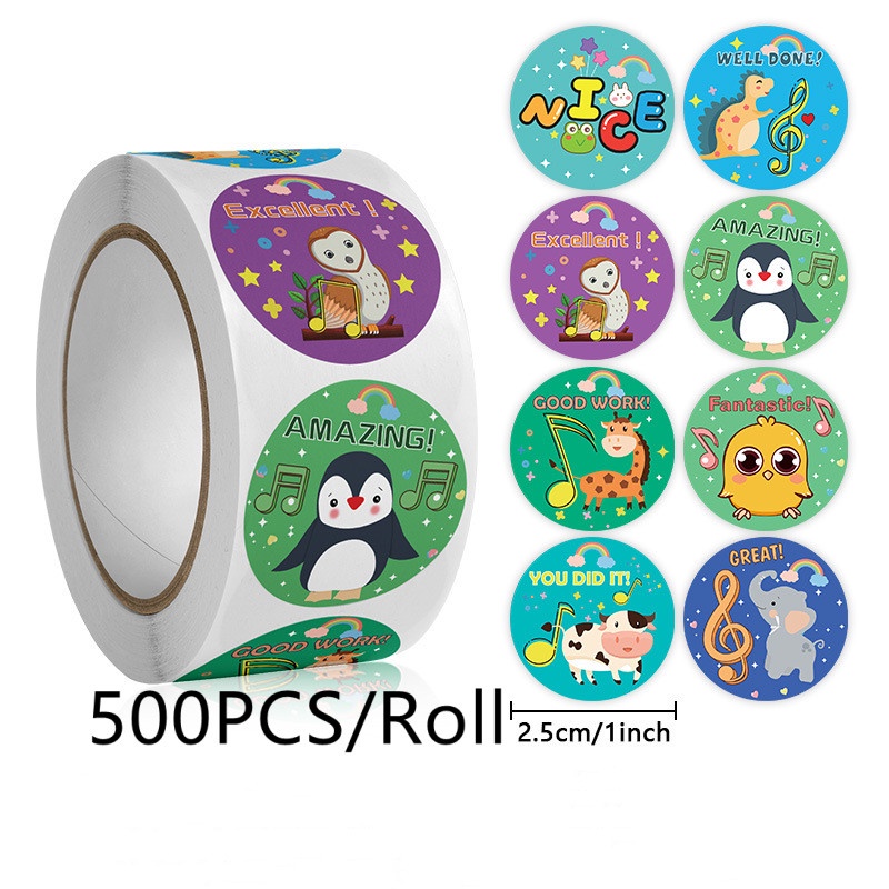 1Inch 500PCS/Roll Reward Stickers for Teachers Fun Motivational and ...