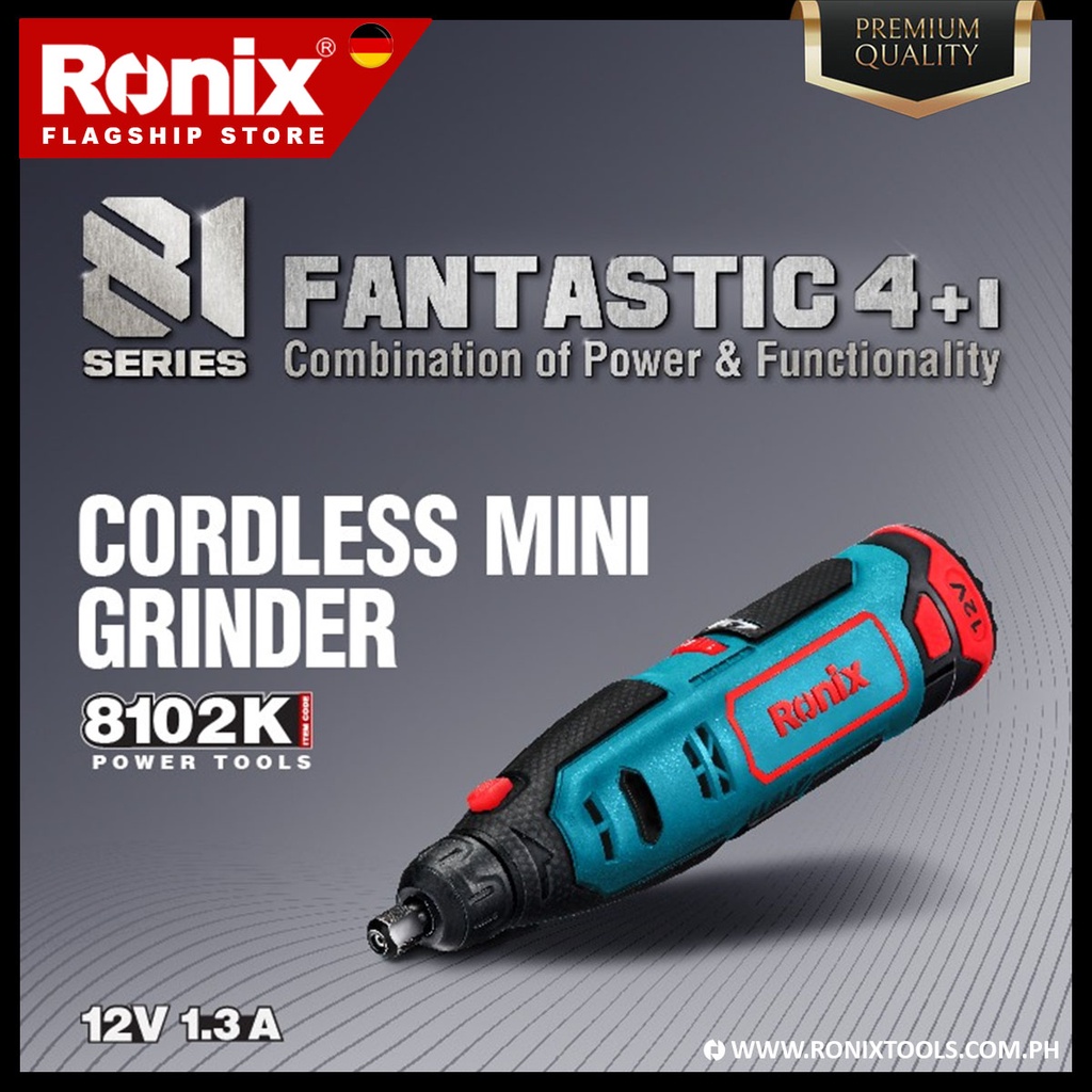 Ronix 8102K DC 12V Cordless Rotary Electric Mini Grinder Tool Set | Shopee Philippines