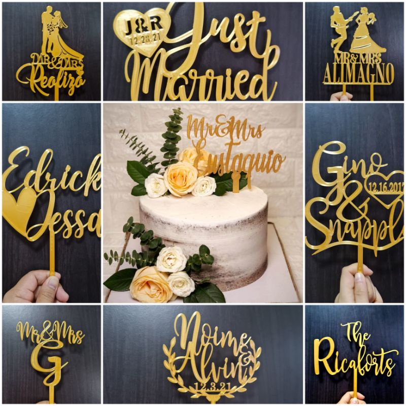Wedding / Anniversary / Personalized Custom Cake Topper | Shopee ...