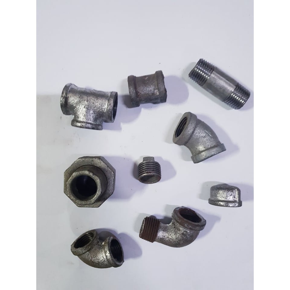 1/2 3/4 1 GI elbow, GI tee, GI elbow 45, GI Street, GI coupling, GI cap ...