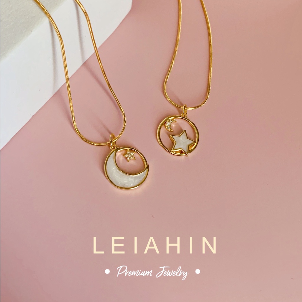 LEIAHIN Fashion Necklace 18k Gold Tala Shell Moon Star Hitagi Pendant ...