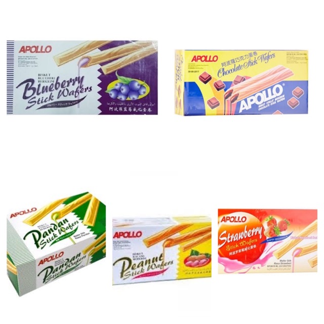 WHOLESALE Apollo Wafer Sticks 330g (Blueberry, Chocolate, Pandan ...