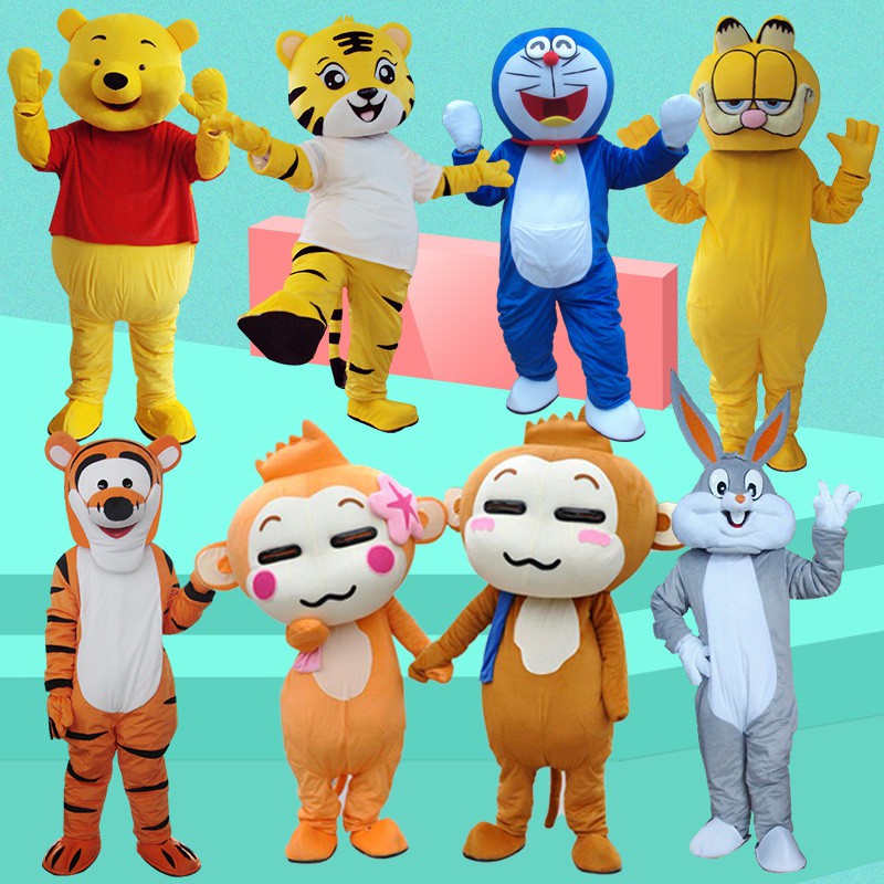 Cartoon Costume Mascot Costume Winnie The Pooh Brown Bear Doraemon ...
