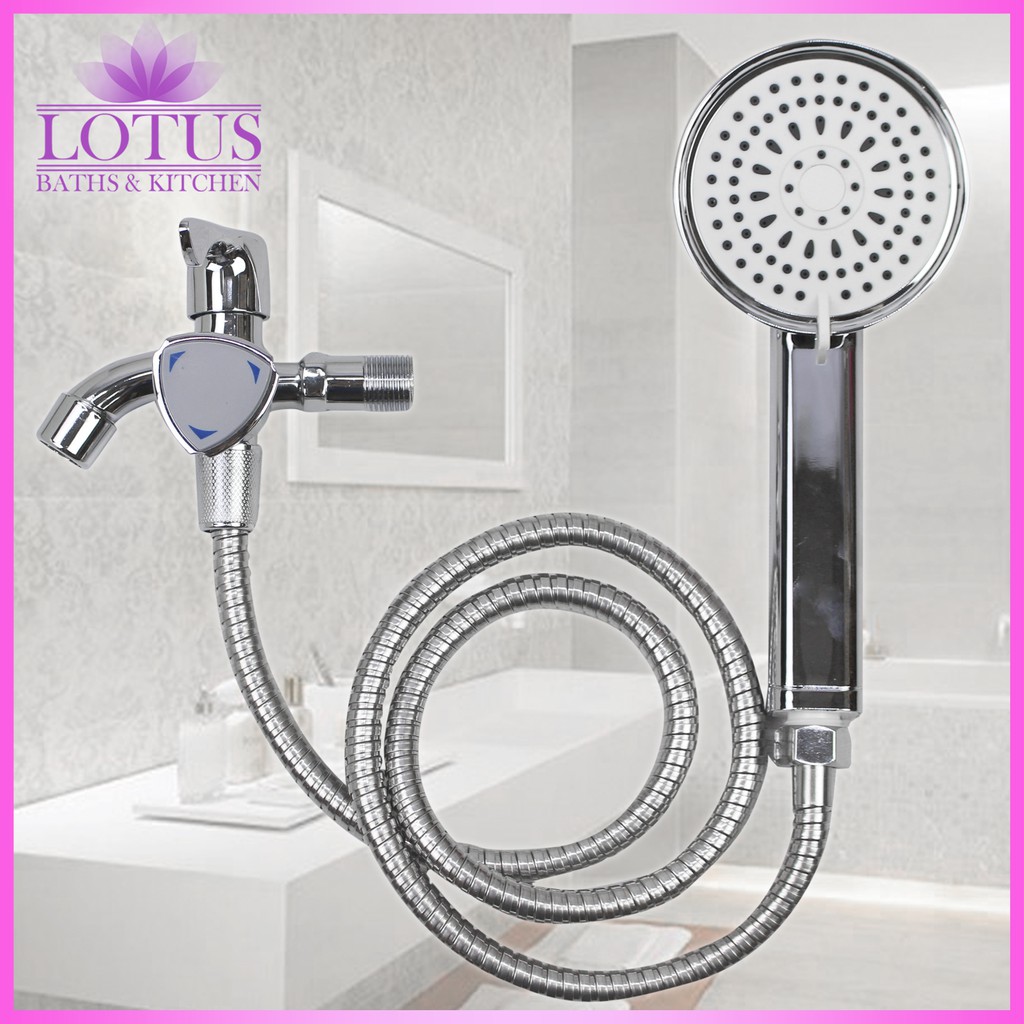 Lotus Oscar Shower Rainfall Shower Head With 2 Way Faucet Silver Shopee Philippines