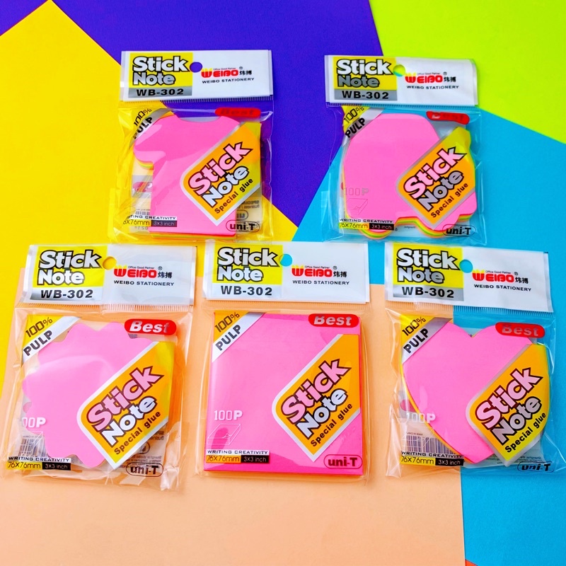 Fluorescent colo sticky note cute and colour sticky note memo pad ...