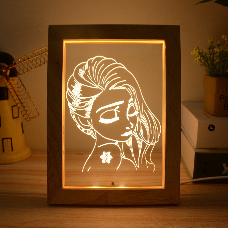 Personalized Led Light Night Frame Lamp - Portrait / Couple / Family ...