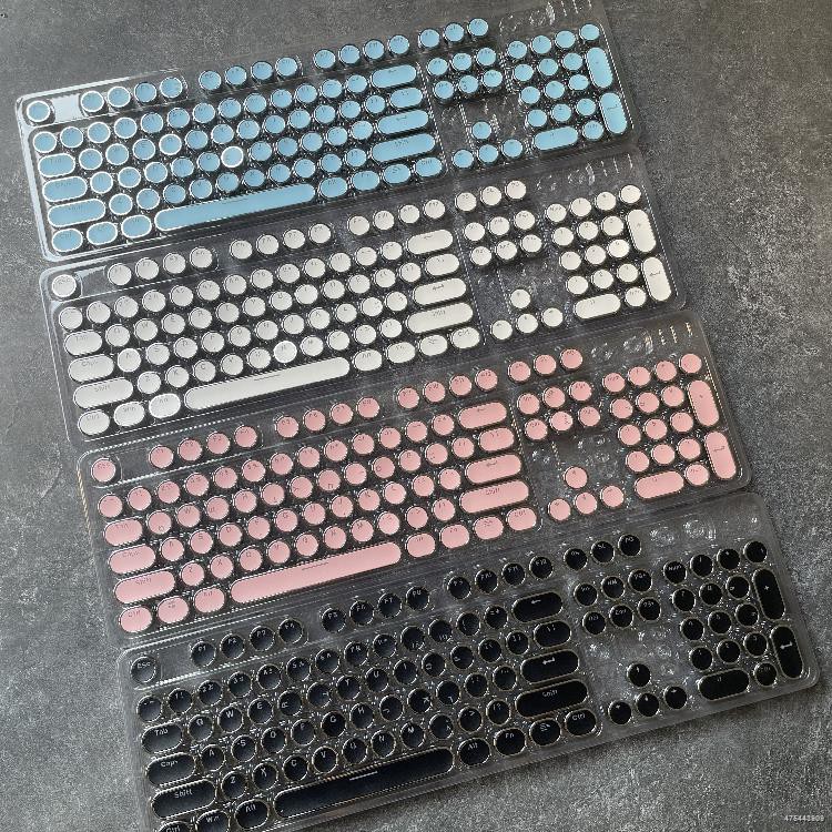 keycap new mechanical keyboard round punk electroplating keycap white ...