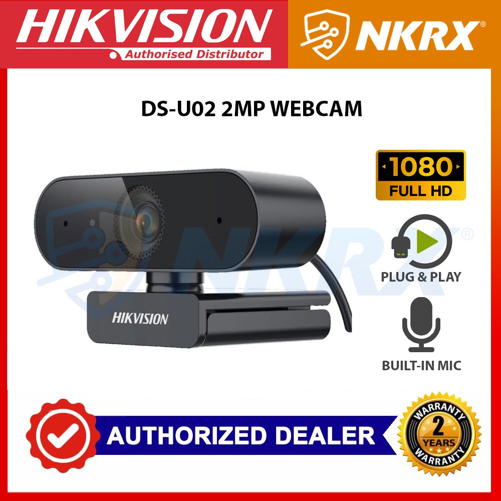 Hikvision DS-U02 2MP USB Webcam with Built-In Mic | Full HD 1080p ...